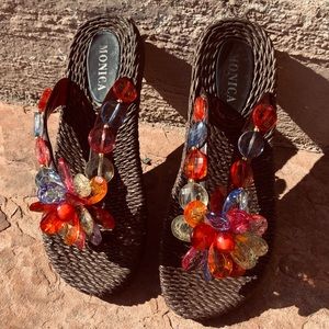 Monica | Shoes | Vintage Monica Beaded Sandals Size 5 | Poshmark